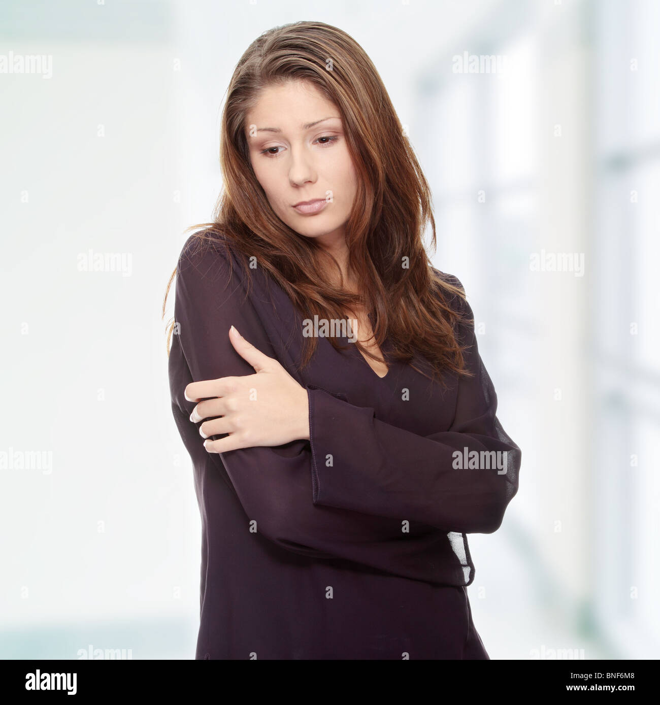Young beautiful woman with depression Stock Photo - Alamy