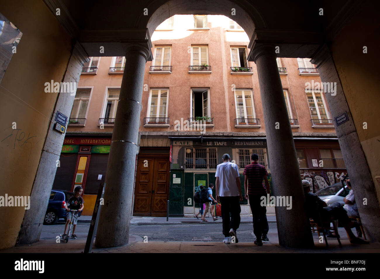 Exit of the Thiaffait passage, Croix Rousse district, Lyon, France ...