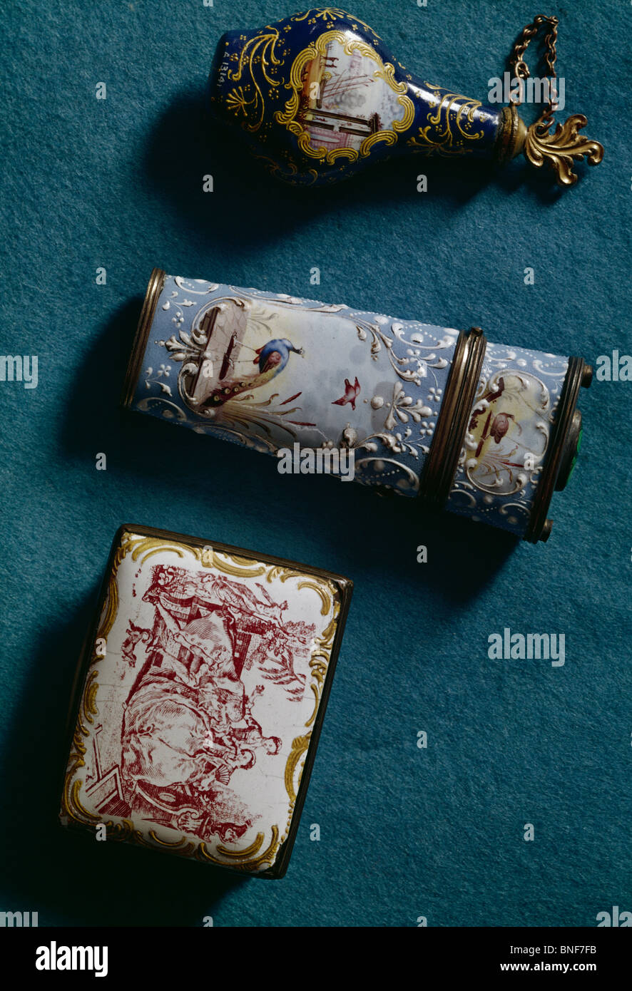 Parfum Bottle, Etui' and Tobak Box, circa 18th century, UK, London ...