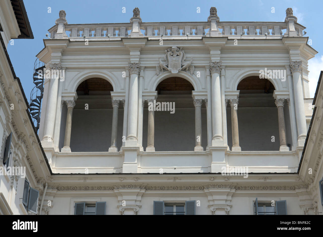 Rome, Italy. Loggia of Palazzo Falconieri designed in part by Francesco ...