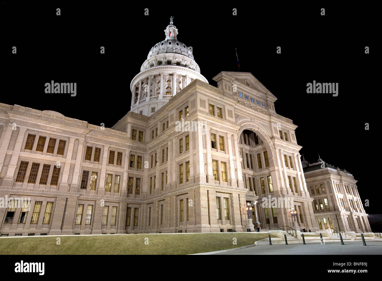 USA, Austin, Texas State Capitol at night, low angle view Stock Photo ...