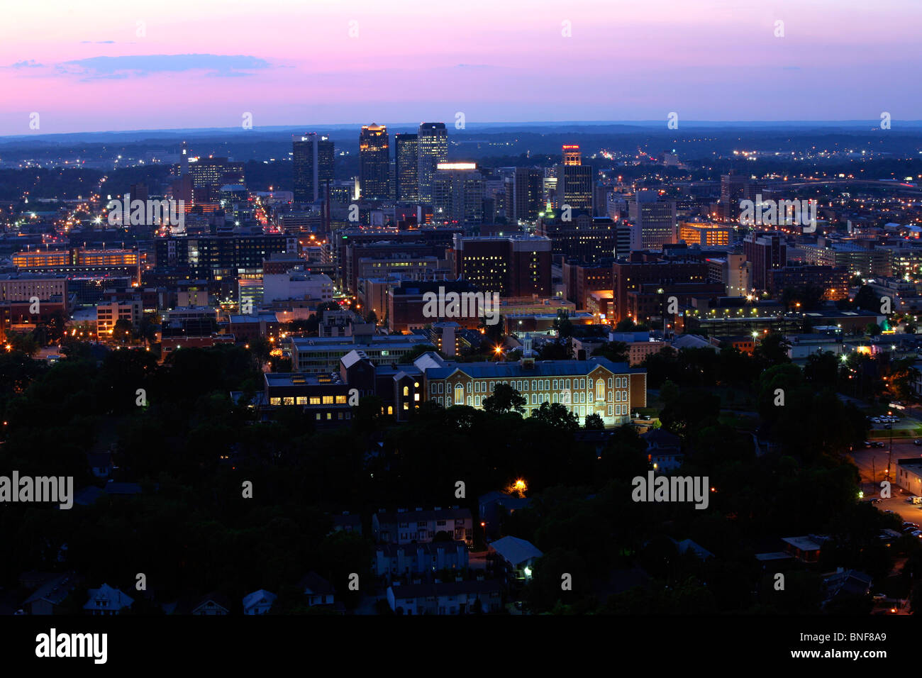 USA, Alabama, Birmingham, Cityscape at dusk Stock Photo - Alamy