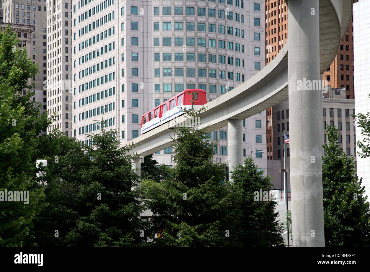 USA, Michigan, Detroit, Train on monorail Stock Photo - Alamy