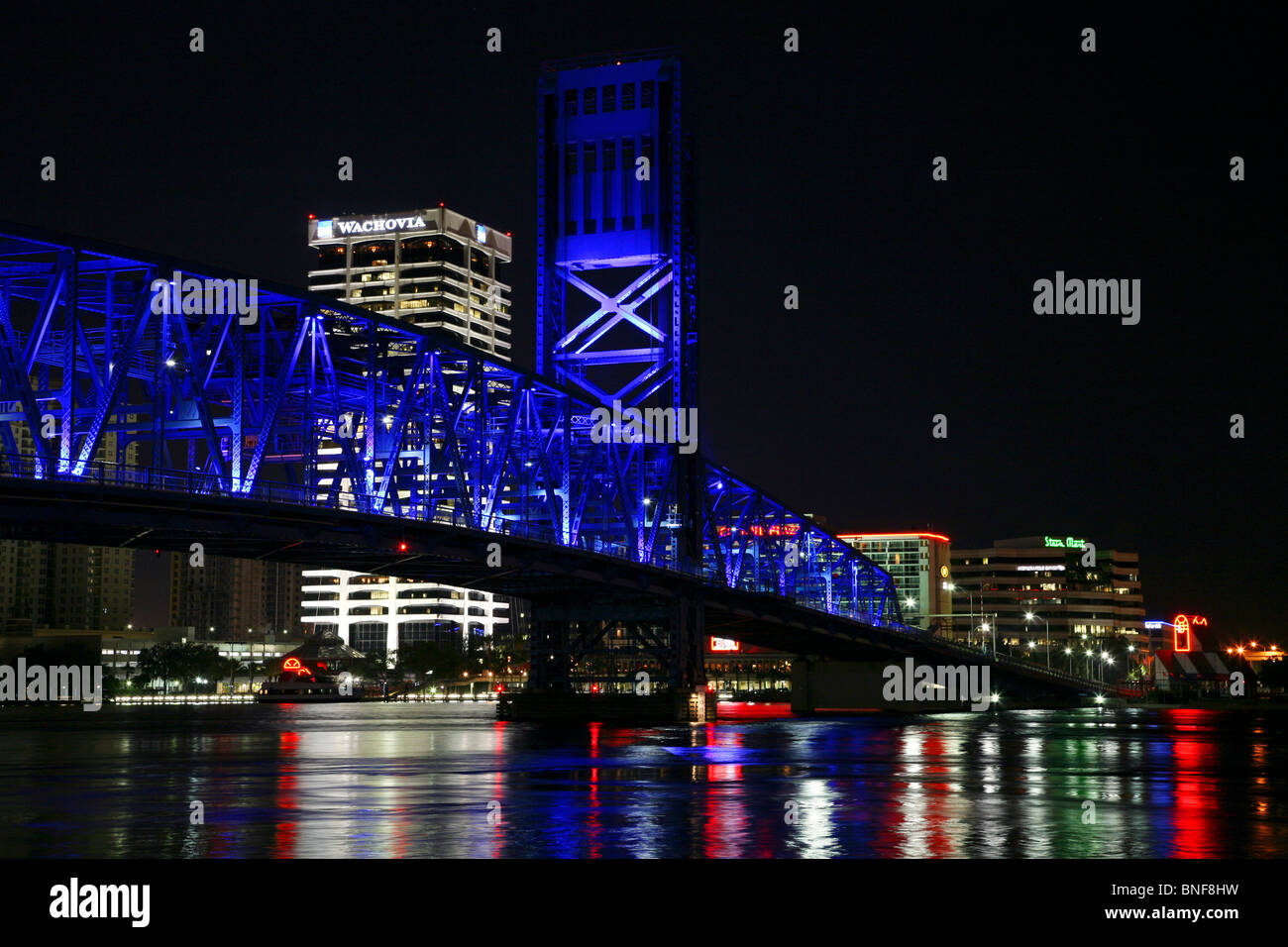 USA, Florida, Jacksonville, Main Street Bridge at night Stock Photo - Alamy