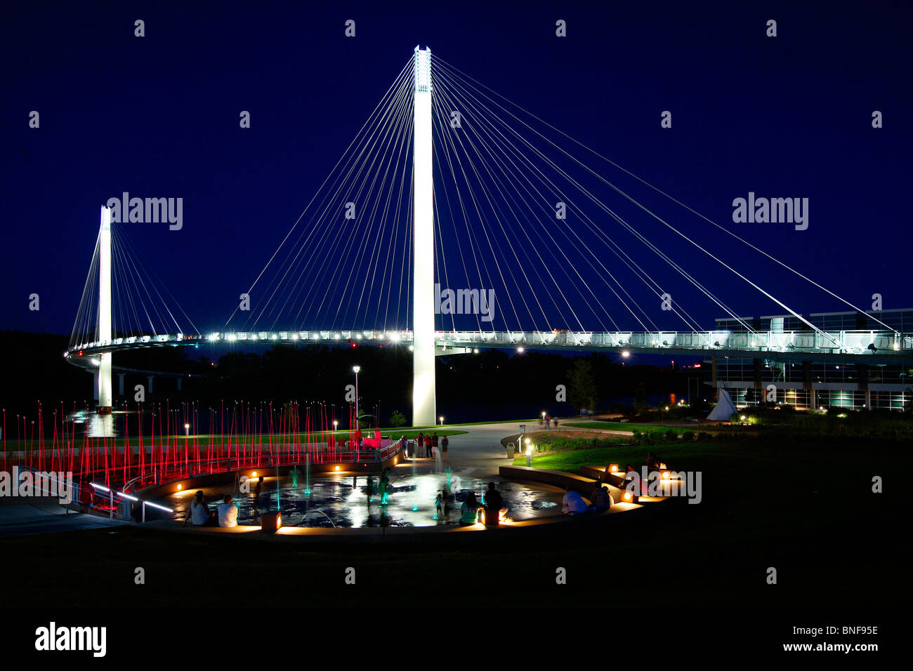 USA, Nebraska, Omaha, Bob Kerrey Pedestrian Bridge Stock Photo - Alamy