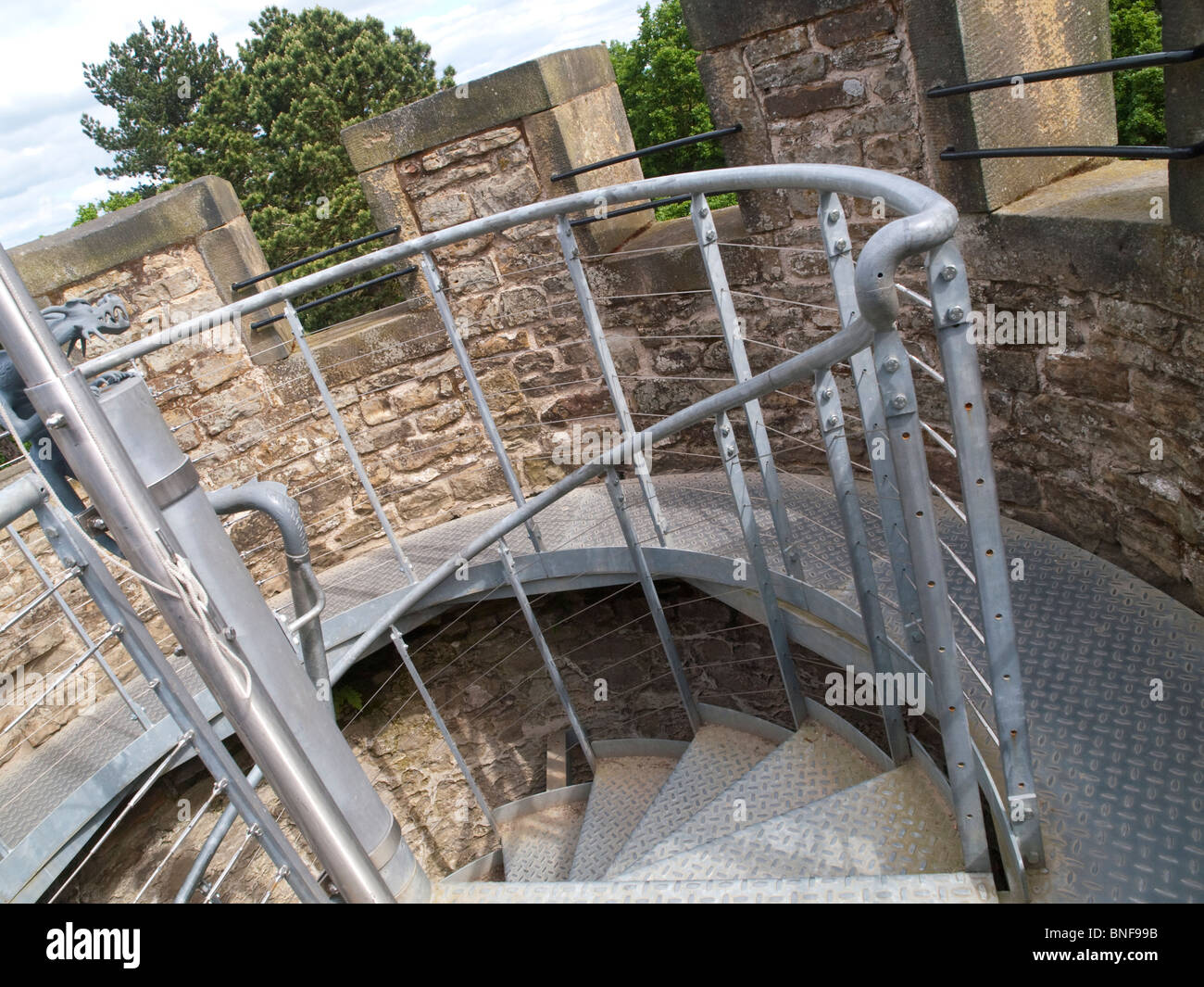 At the top of one of the towers at Stainborough Castle, in the ...