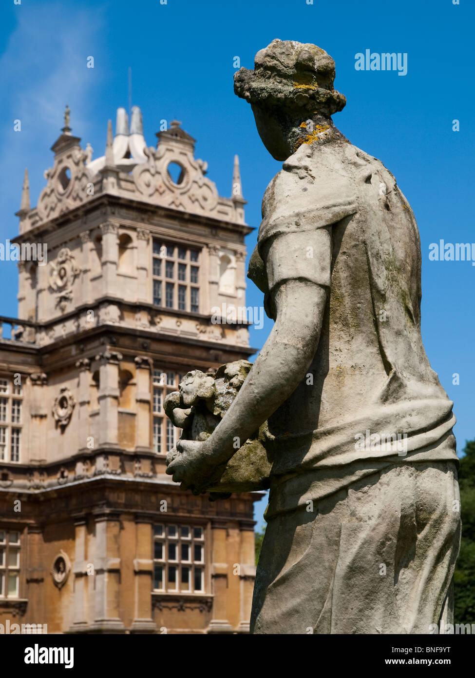 A statue in the garden at Wollaton Hall and Park, Nottingham England UK ...