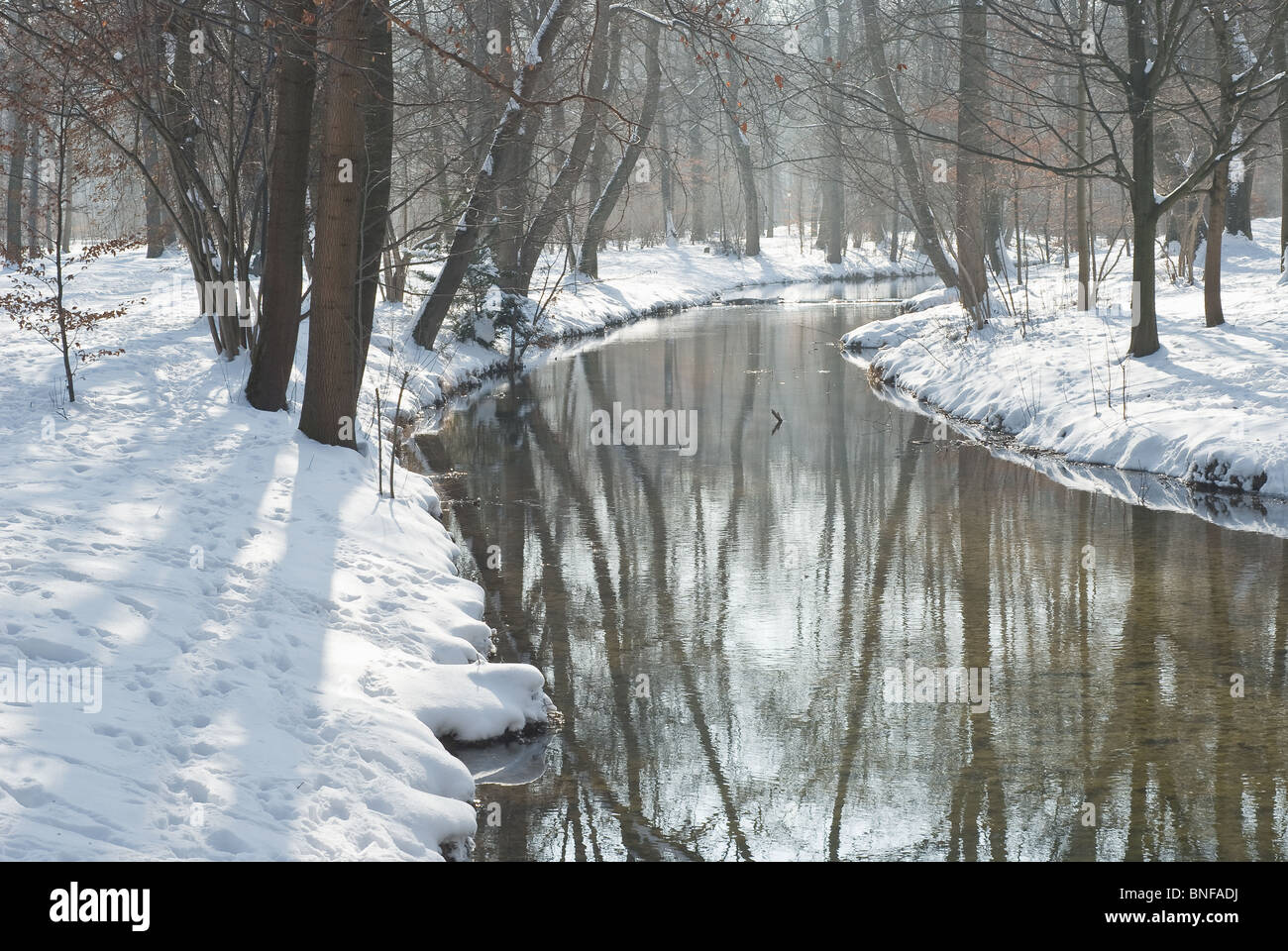 Winter woodland stream hi-res stock photography and images - Alamy