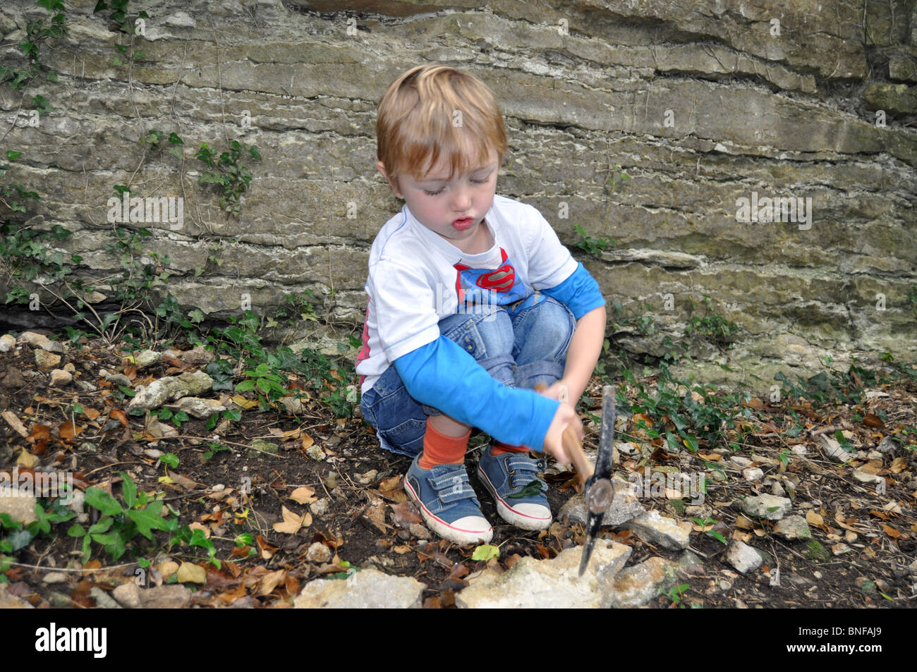 Boy Fossil Hunting Stock Photo - Alamy