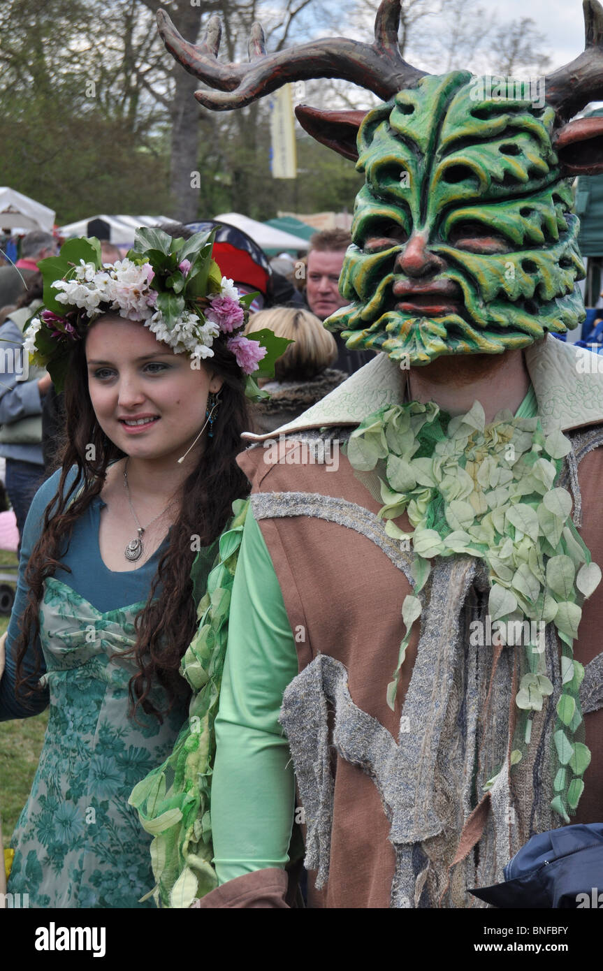 Clun Green Man & The May Queen Stock Photo - Alamy