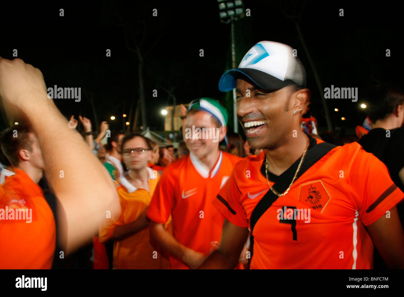 dutch supporters celebrating the victory over uruguay at world cup fan ...