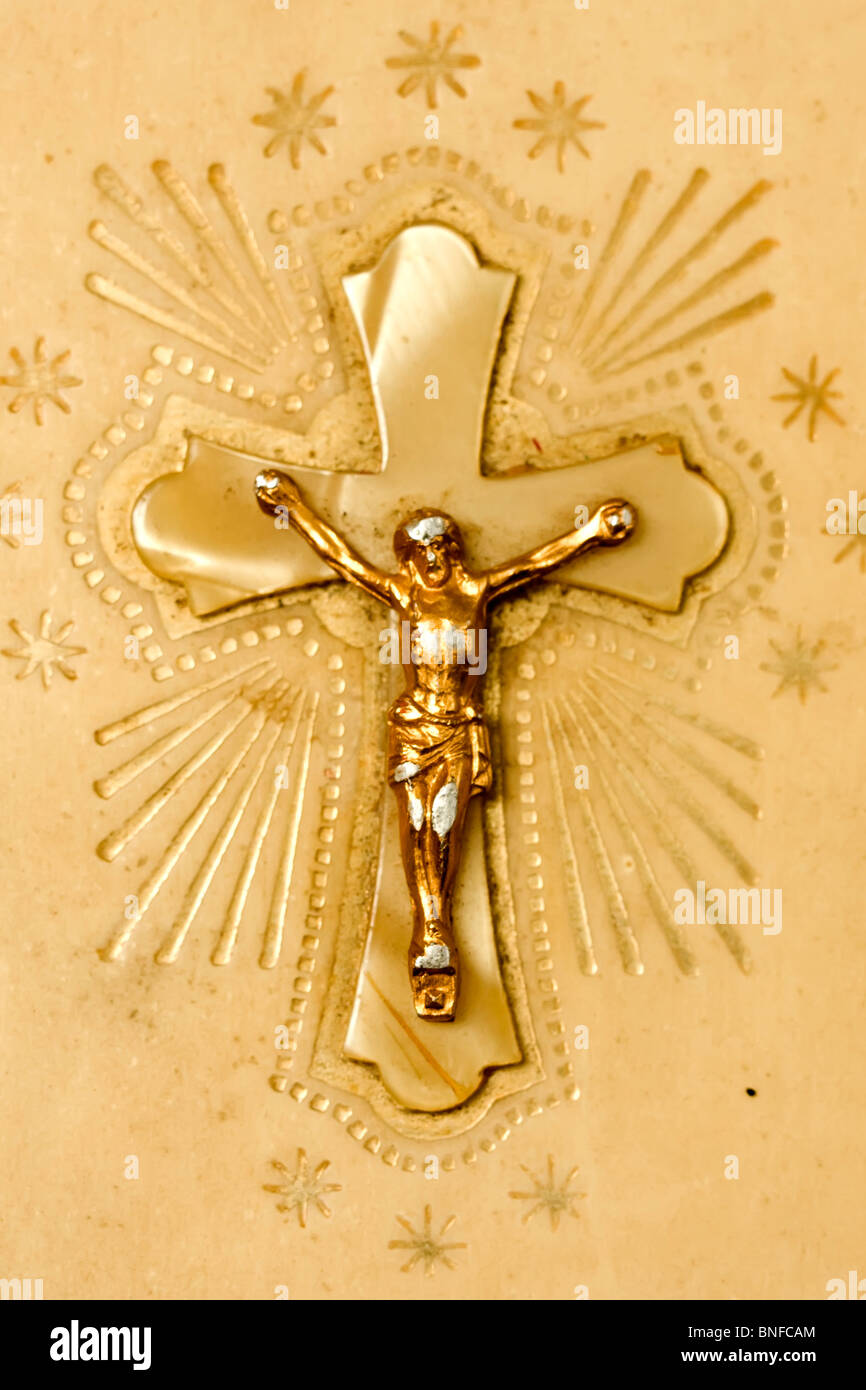Gold catholic cross hi-res stock photography and images - Alamy