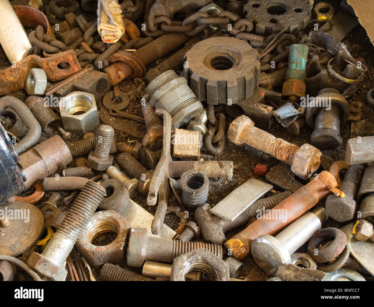 Closeup of metallurgical waste in a shipyard or a factory Stock Photo ...