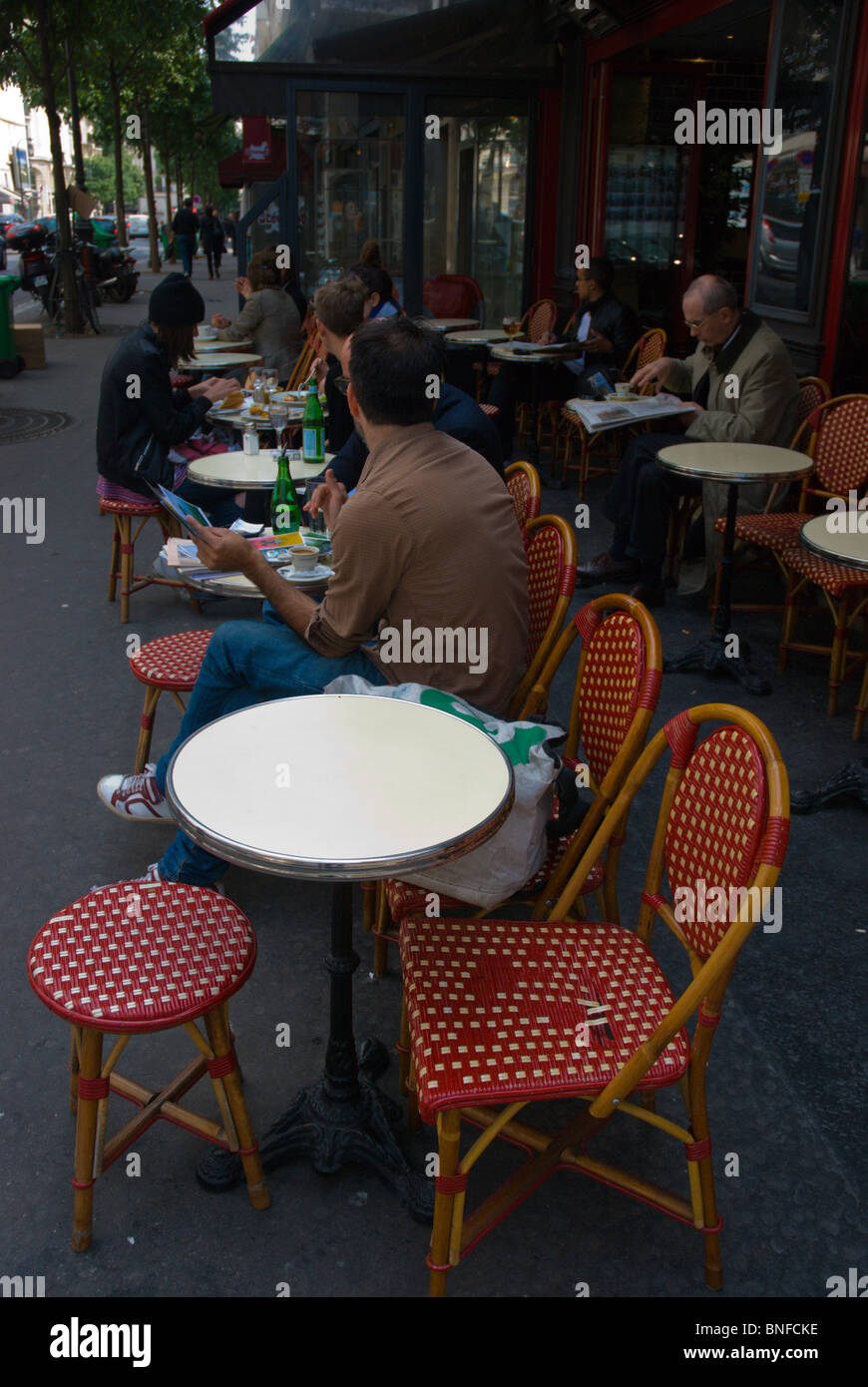 Street cafe Le Marais district central Paris France Europe Stock Photo ...