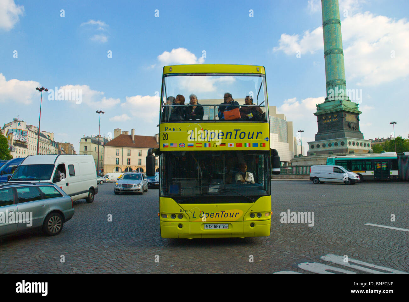 Sightseeing tour bus Place de la Bastille Paris France Europe Stock ...