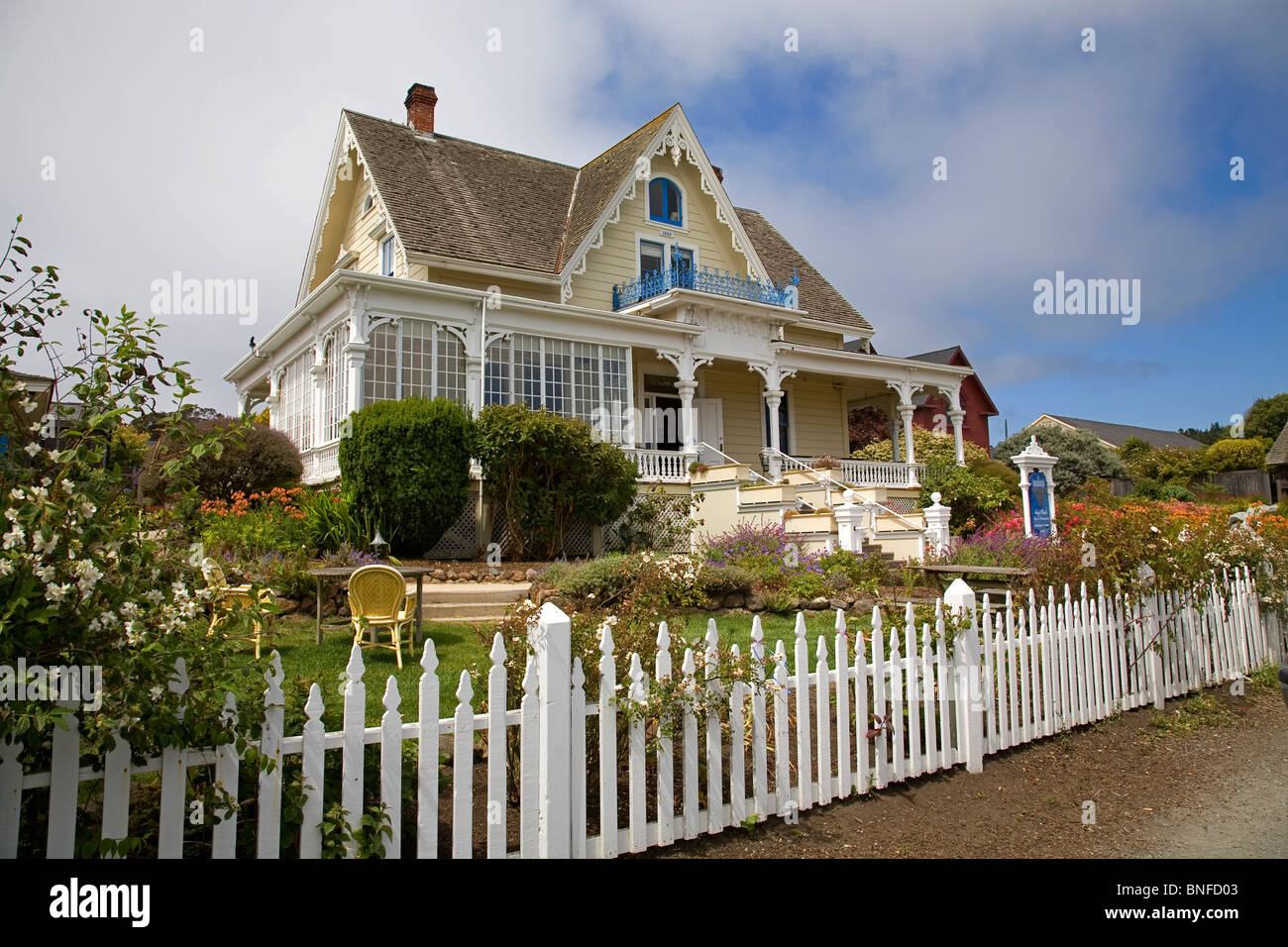 Victorian architecture in and city streets in the coastal resort town ...
