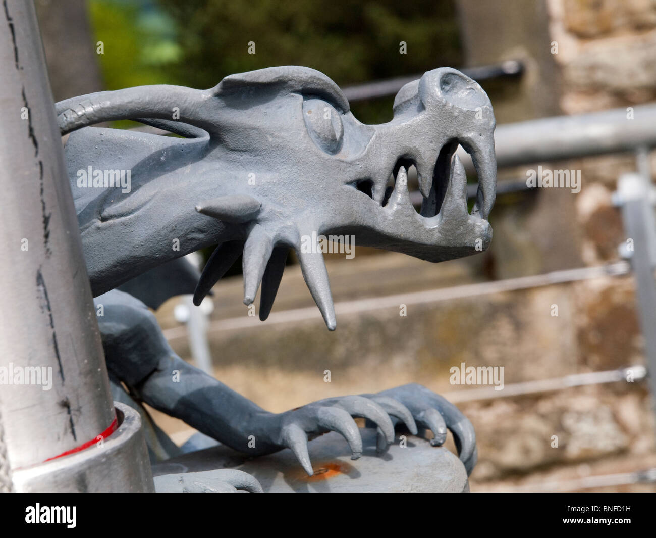 A dragon at the top of one of the towers at Stainborough Castle, in the ...
