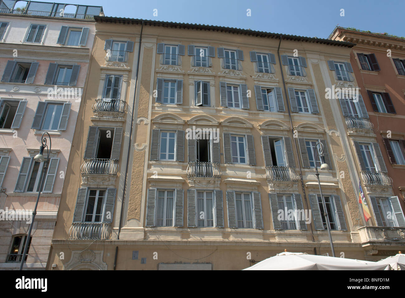 Old 18th century building in Piazza di San Lorenzo in Lucina in the ...