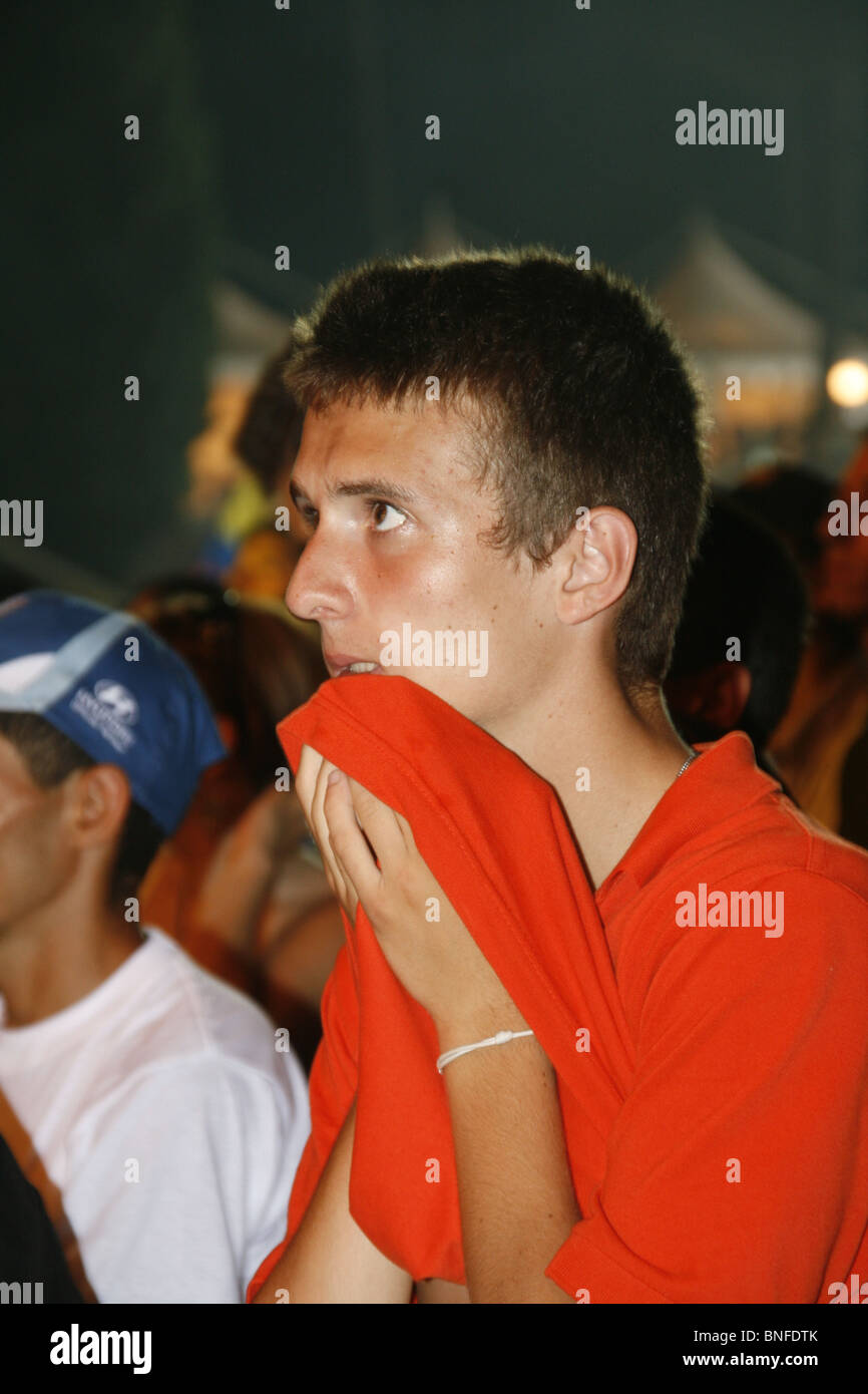sad dutch supporters after defeat to spain in the world cup final at ...
