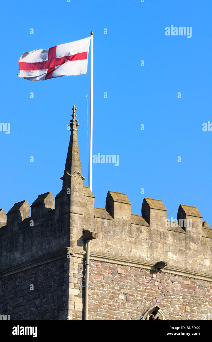 English church with flag hi-res stock photography and images - Alamy
