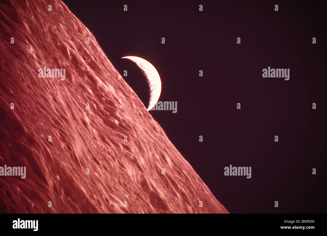 earth in shadow seen from the moon Stock Photo - Alamy