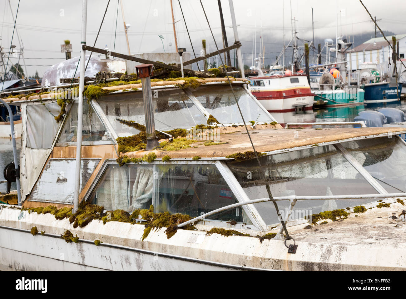 USA; Alaska; Petersburg; neglected boat Stock Photo - Alamy
