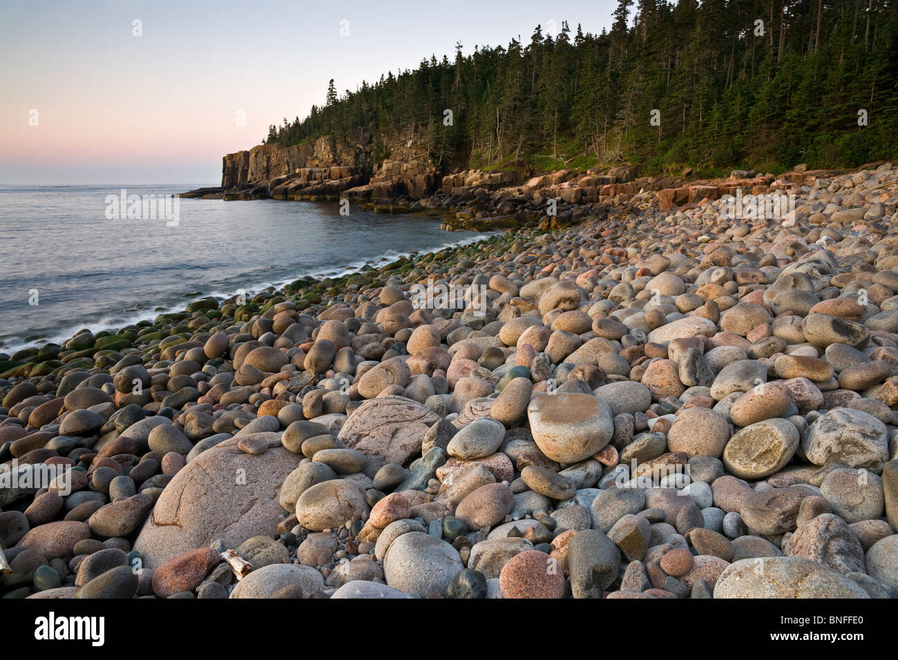 Otter Cliff from Monument Cove, Dawn, Acadia National Park, Maine Stock ...