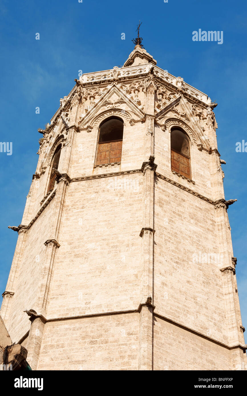 El Miguelete the gothic bell tower of Valencia Cathedral in Spain Stock ...