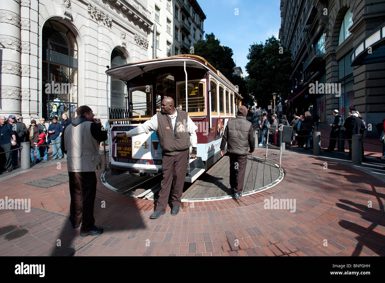 Powell And Market Cable Car On Turntable San Francisco California USA ...