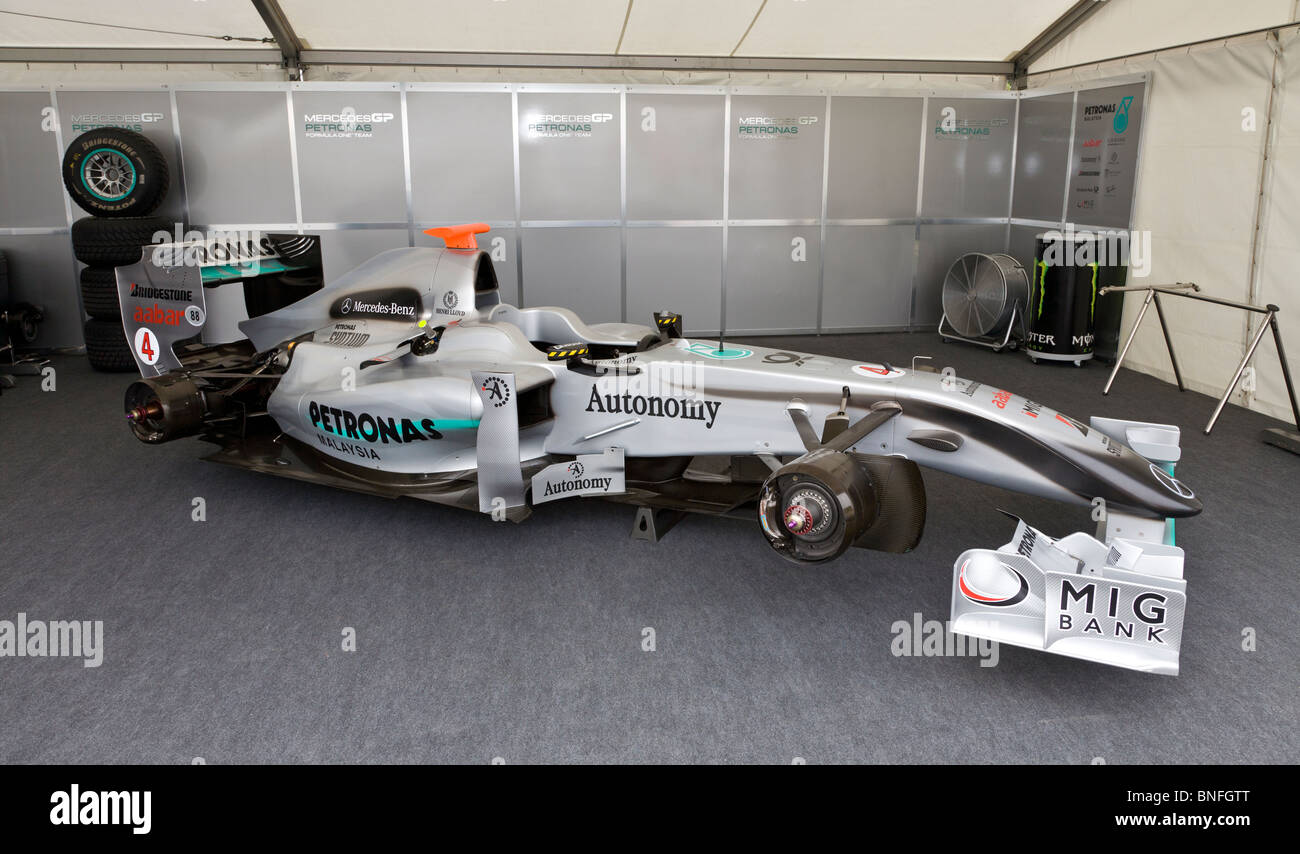 2009 Brawn-Mercedes BGP 001 in the paddock at the 2010 Goodwood ...