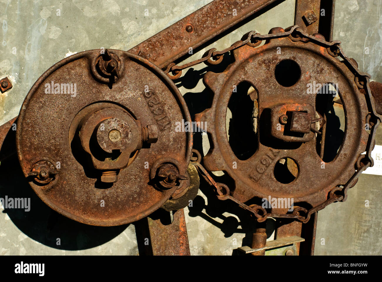 Detail of Old Farm machinery gears Stock Photo - Alamy