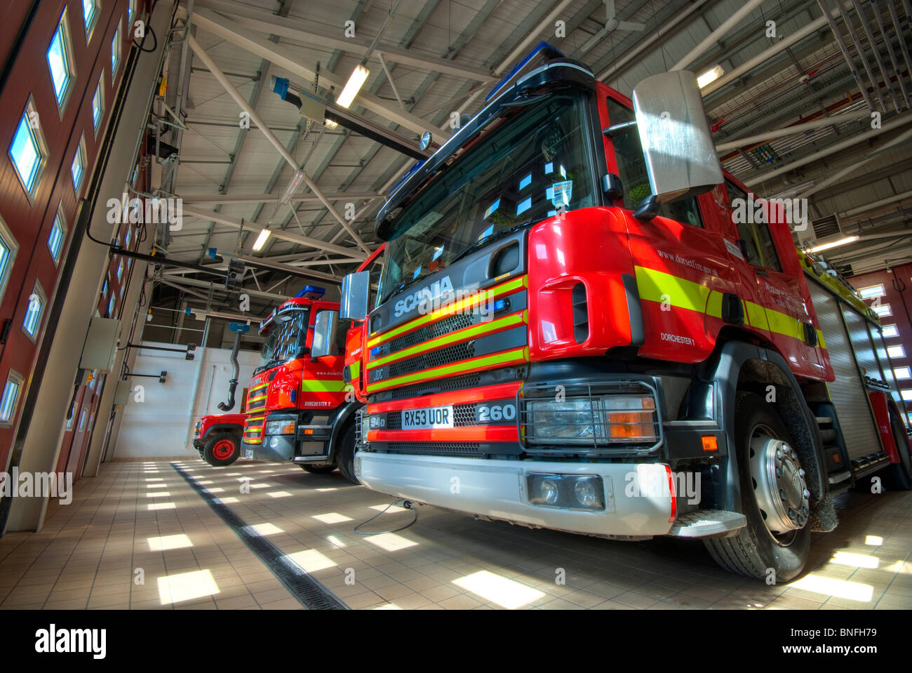 Dorset Fire and Rescue Service, Station and HQ, Poundbury Fire engine ...