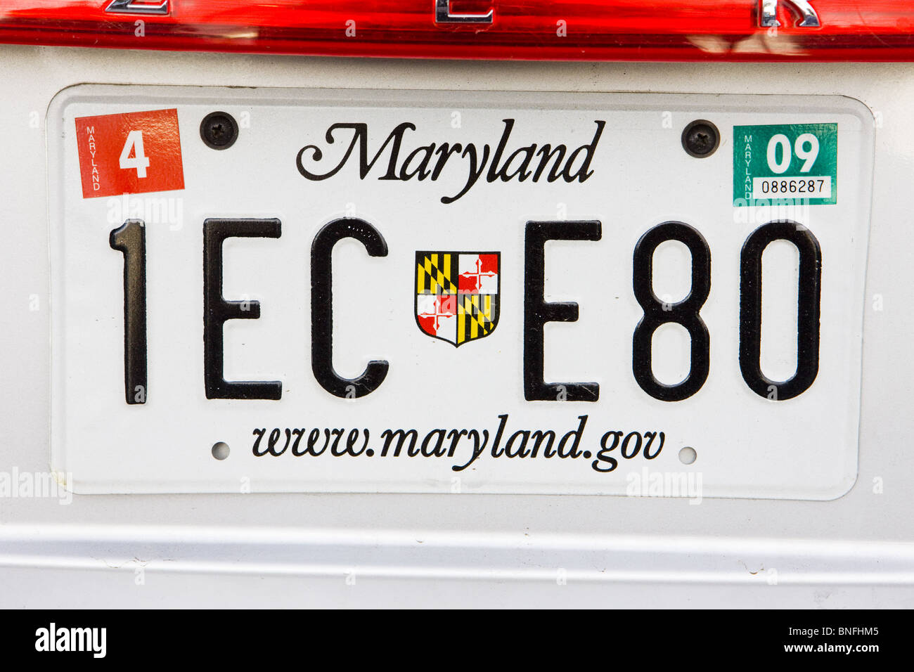 registration number, Maryland, USA Stock Photo - Alamy