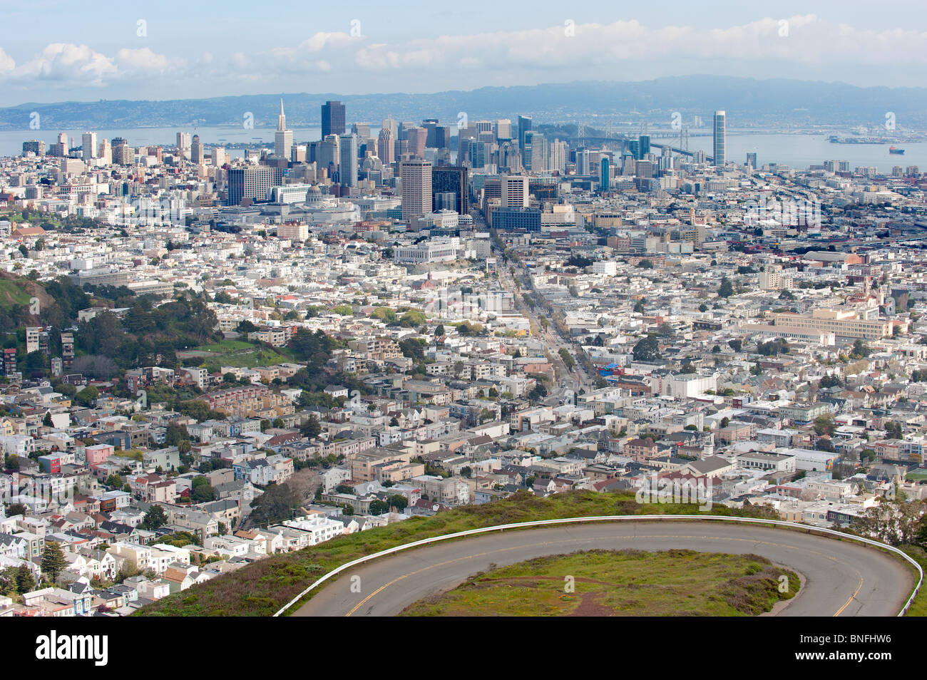View From Twin Peaks of Downtown San Francisco California USA Stock ...
