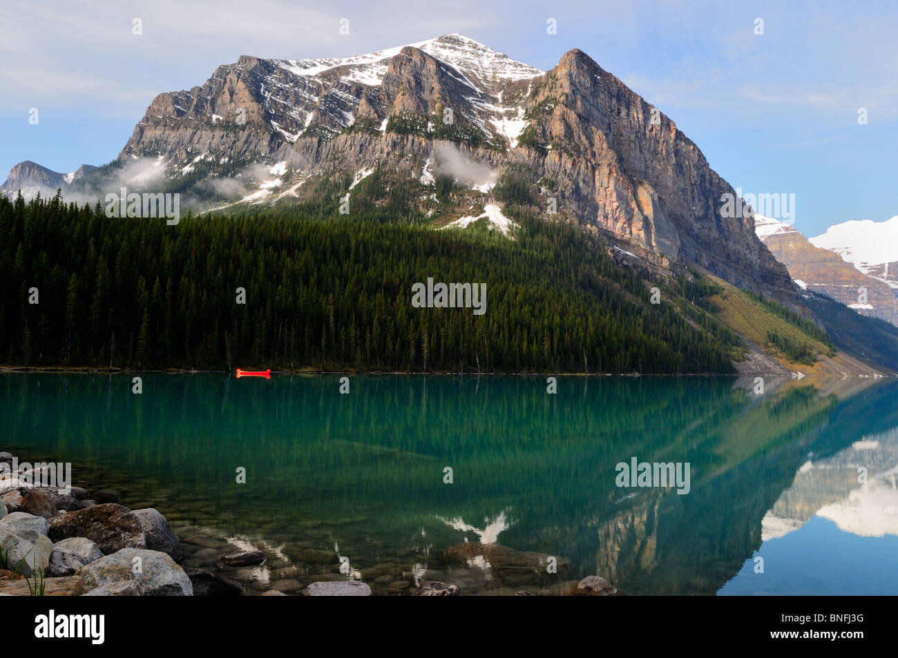 Lake Louise and surrounding mountains. Banff National Park, Alberta ...