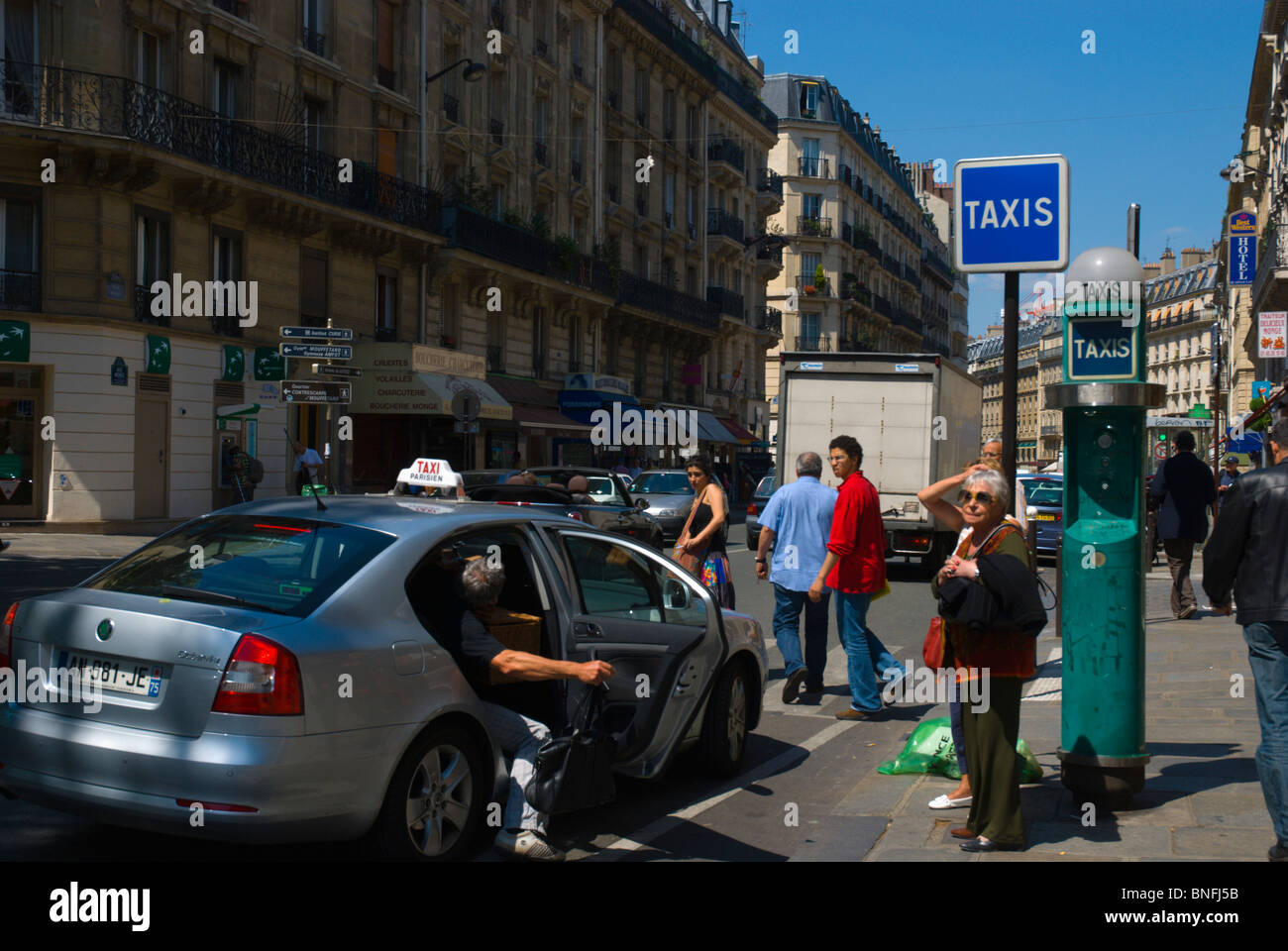 Taxi rank Latin Quarter Paris France Europe Stock Photo - Alamy