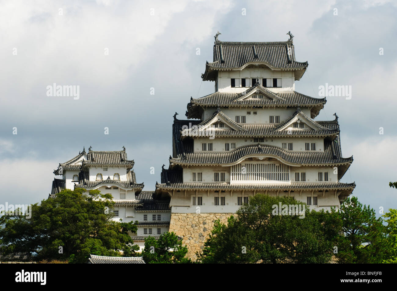 Main Tower or Tenshukaku, View from Sannomaru square, Himeji Castle ...
