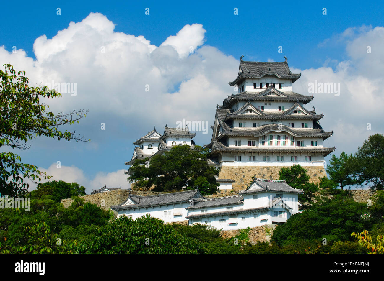 Main Tower or Tenshukaku, View from Sannomaru square, Himeji Castle ...