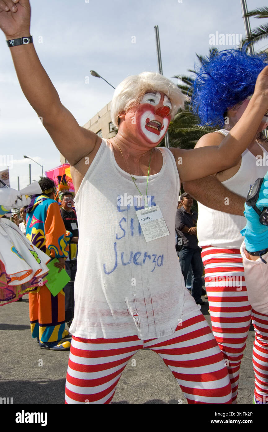 Clown parade in Mexico city with clowns from several countries Stock ...