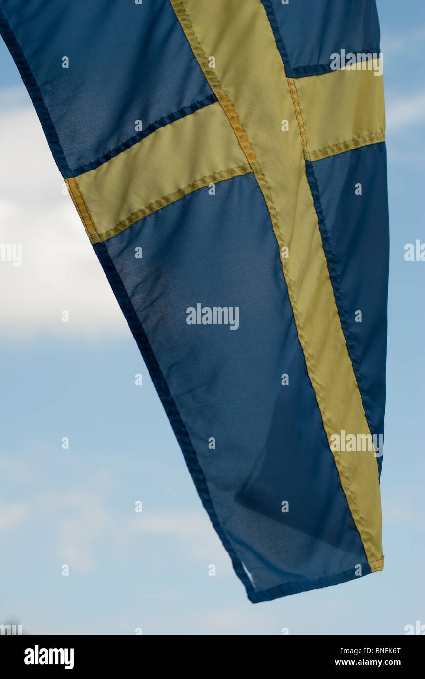 Swedish flag slightly off to the right of the image Stock Photo - Alamy