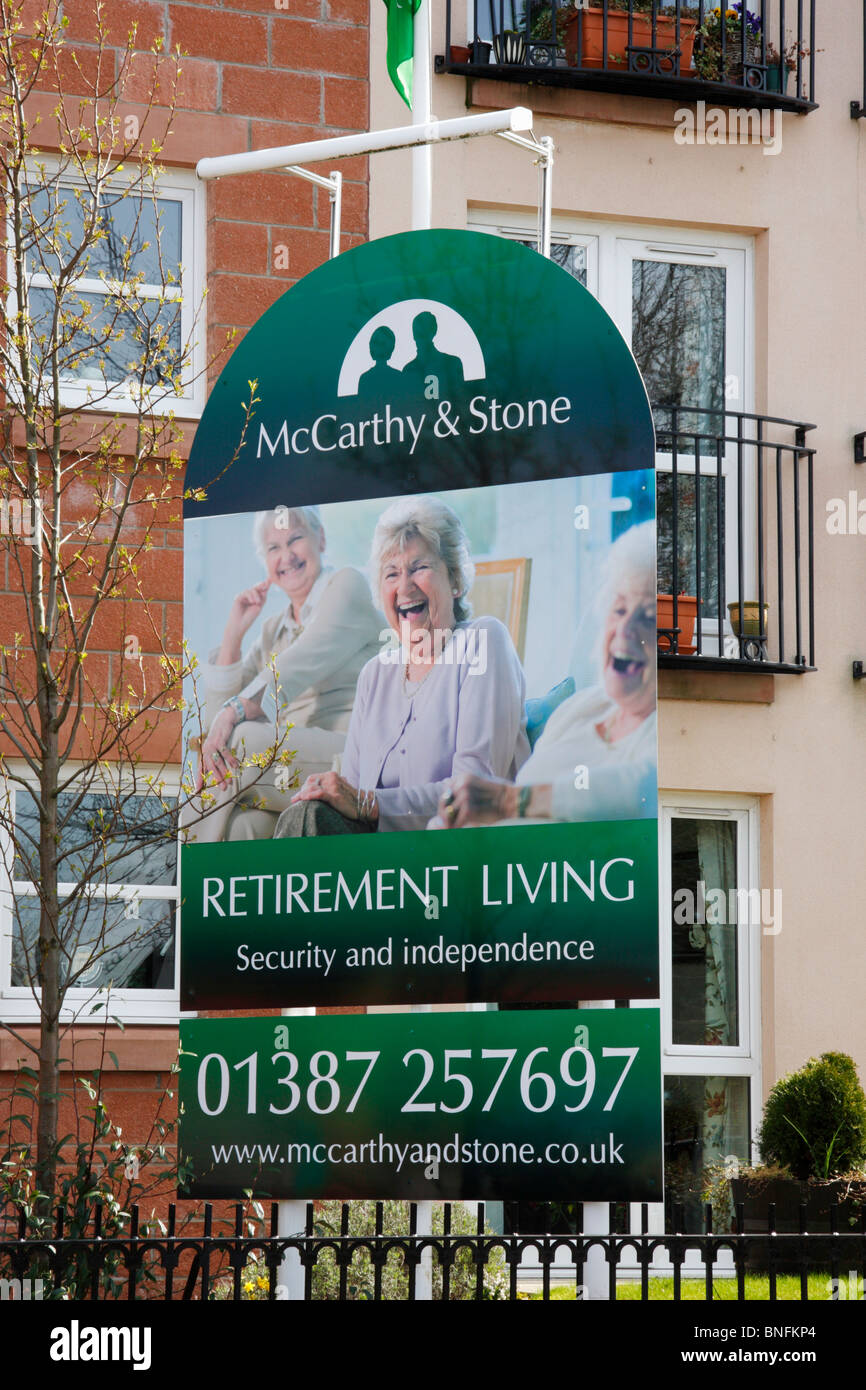 McCarthy and Stone sign outside housing development in Dumfries ...