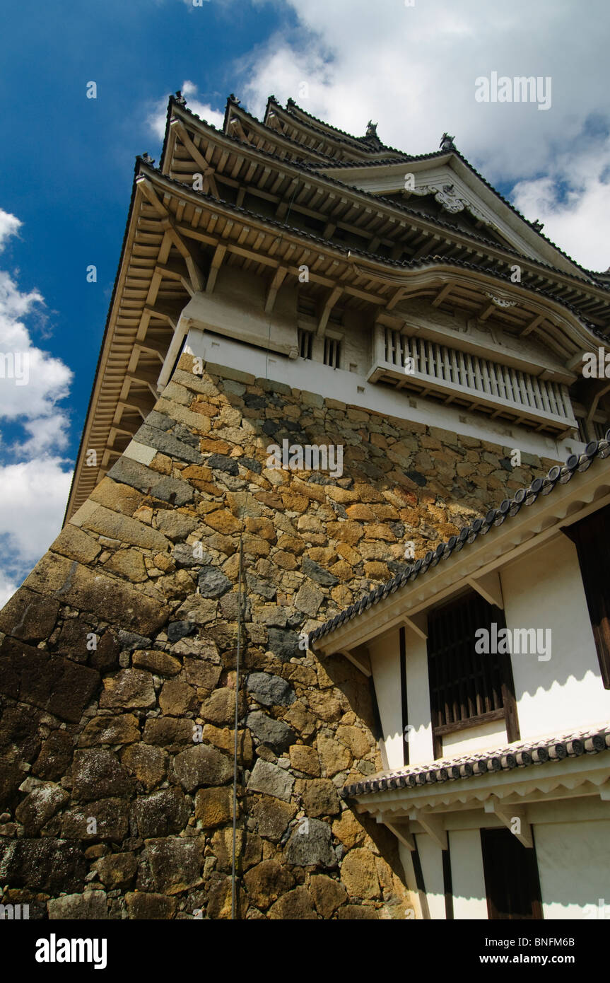 Corner Wall of Main Tower, View from Bizen courtyard, Himeji Castle ...