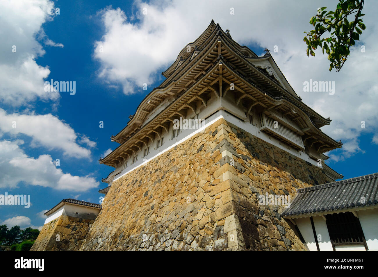 Corner Wall of Main Tower, View from Bizen courtyard, Himeji Castle ...