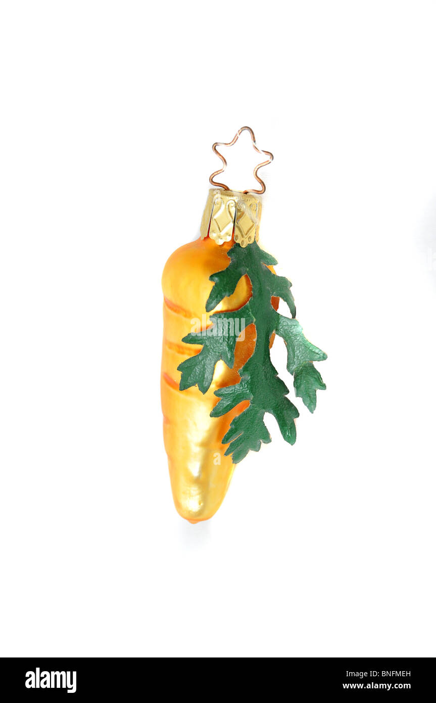 Carrot christmas tree ornament isolated on white background Stock Photo ...