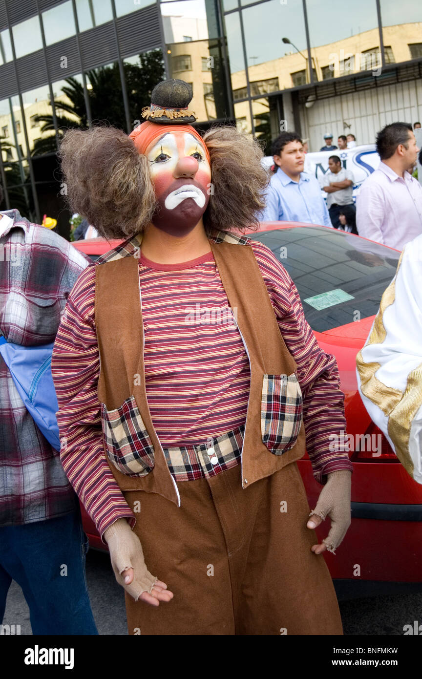 Poor clown during a clown parade in Mexico city with clowns from ...