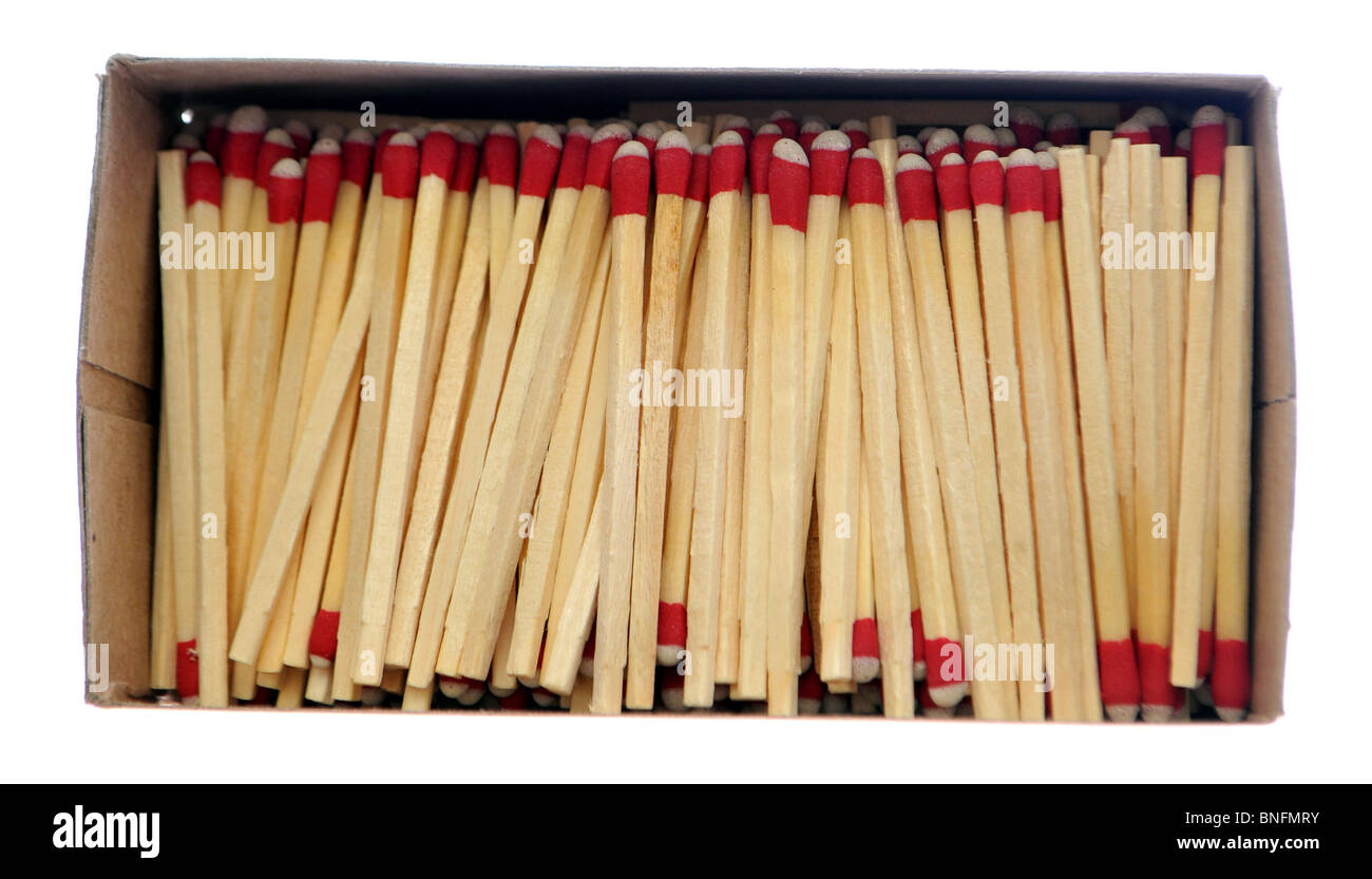 Wooden matchsticks in box isolated on white background Stock Photo - Alamy