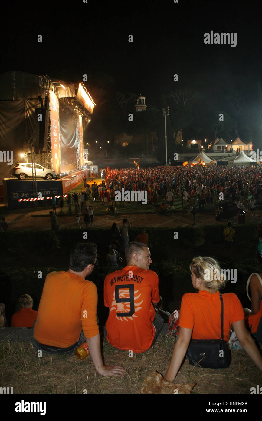 sad dutch supporters after defeat to spain in the world cup final at ...