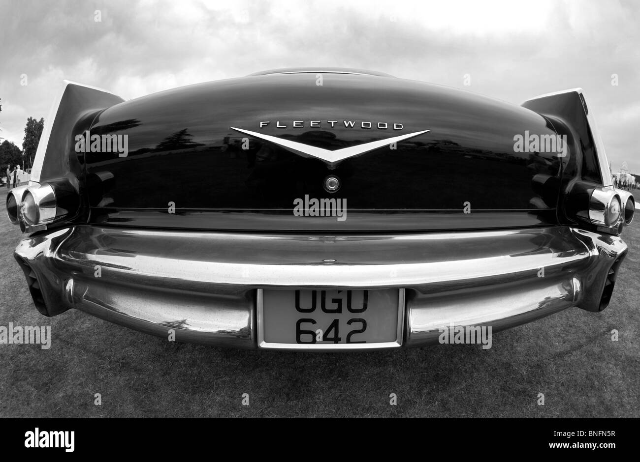 Rear end view of the 1957 Cadillac Type 75 Fleetwood Limousine at the ...