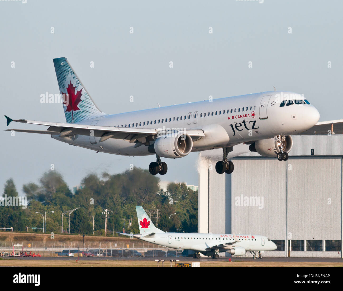 An Air Canada Airbus A320 jet airliner, in Air Canada Jetz livery ...