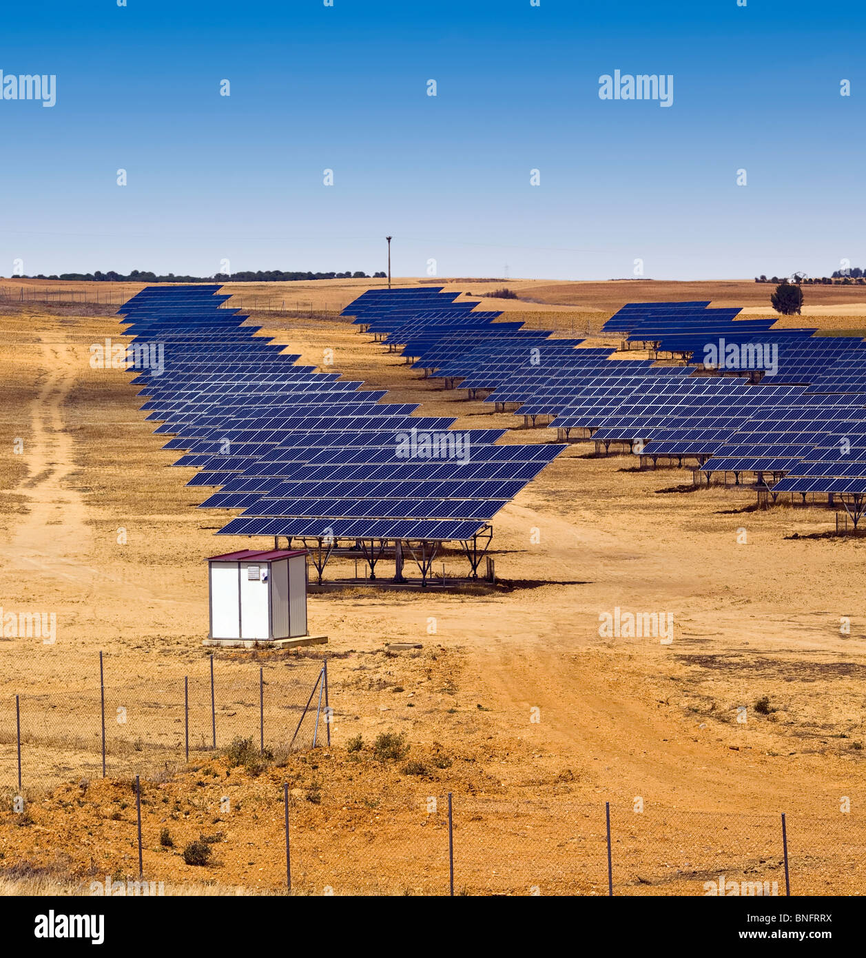Solar panel field in Asturias, Spain Stock Photo - Alamy